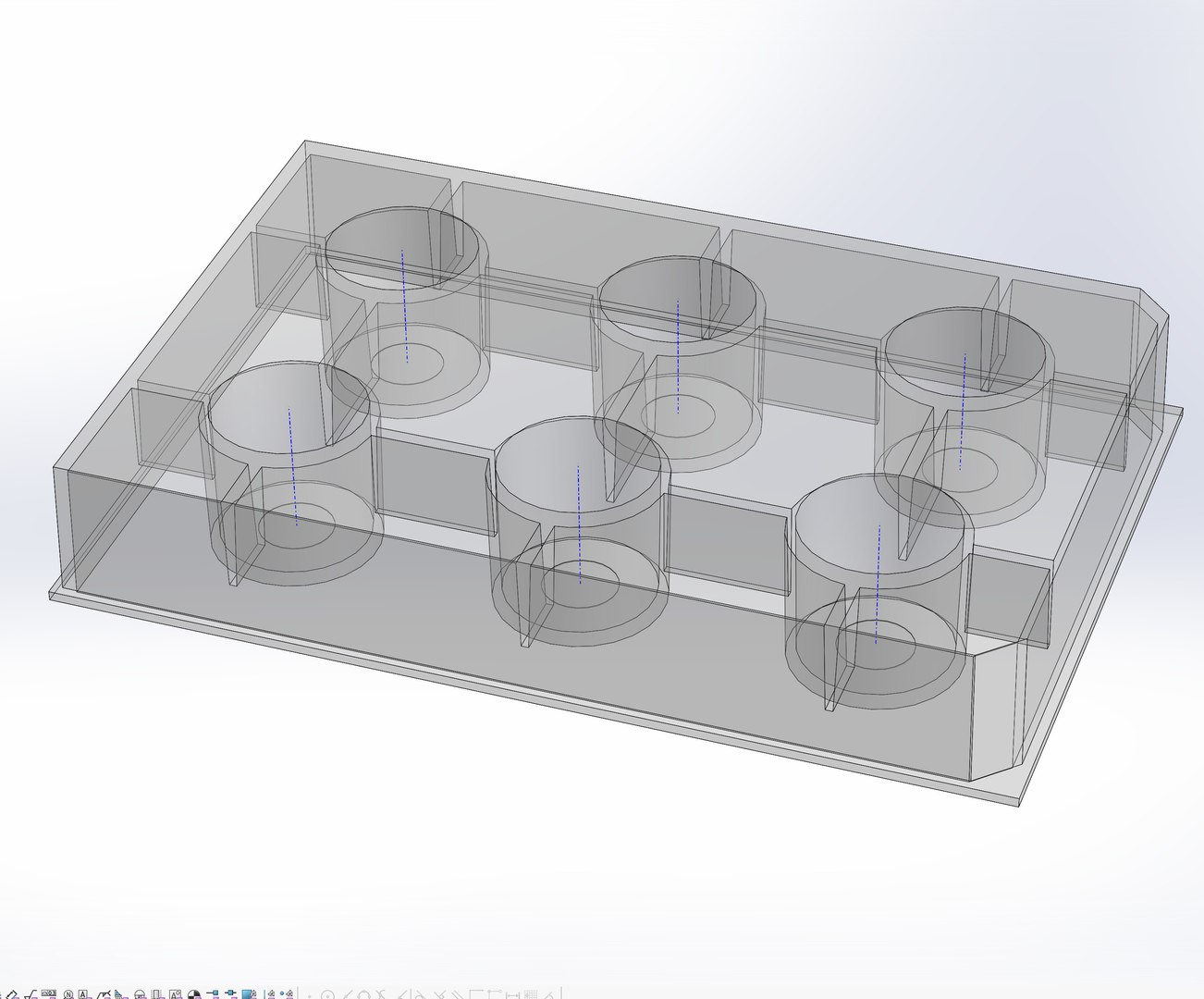 Microplate Culture 20mm Diam Six Well Biology Cultivation With Lid 3D ...