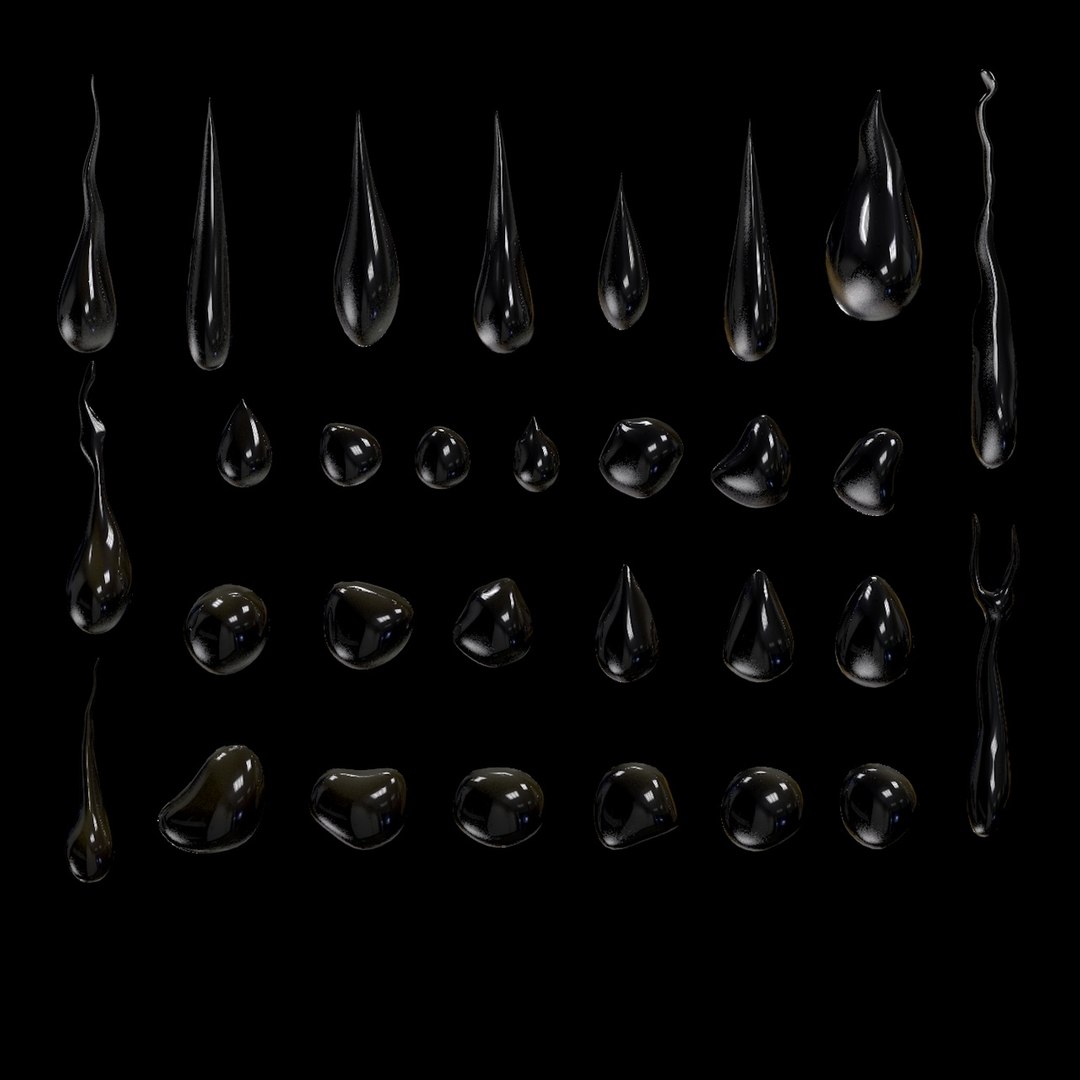 3D Droplets Bundle - Patch Of Water Drops - TurboSquid 1728286