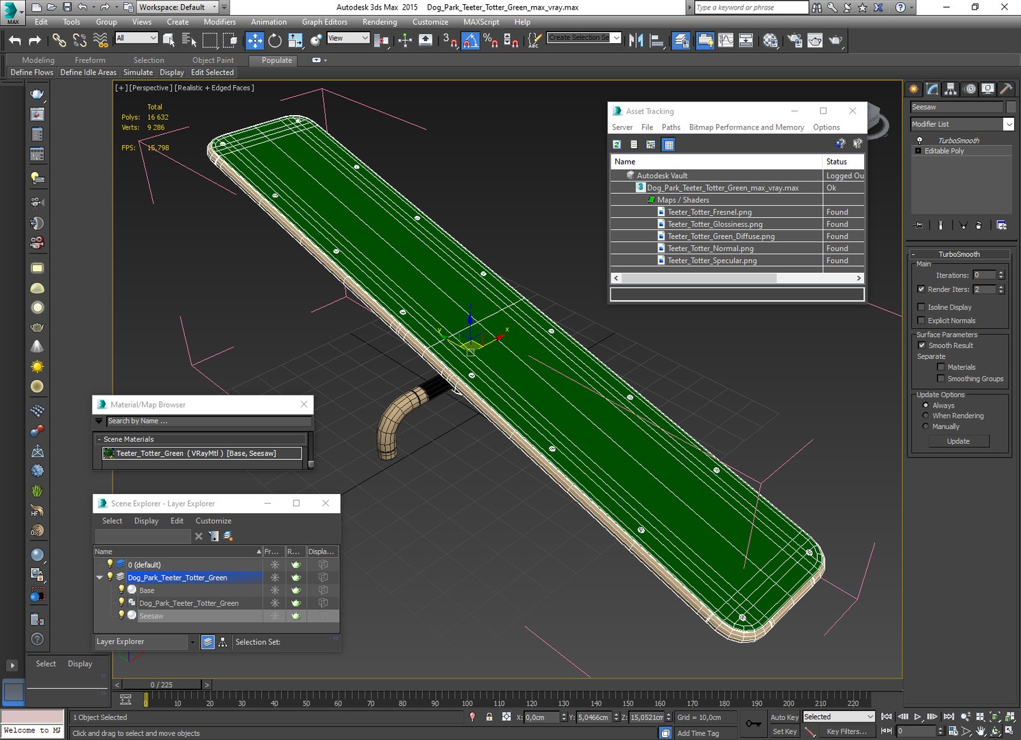 Dog Park Teeter Totter Green 3D Model - TurboSquid 2052627