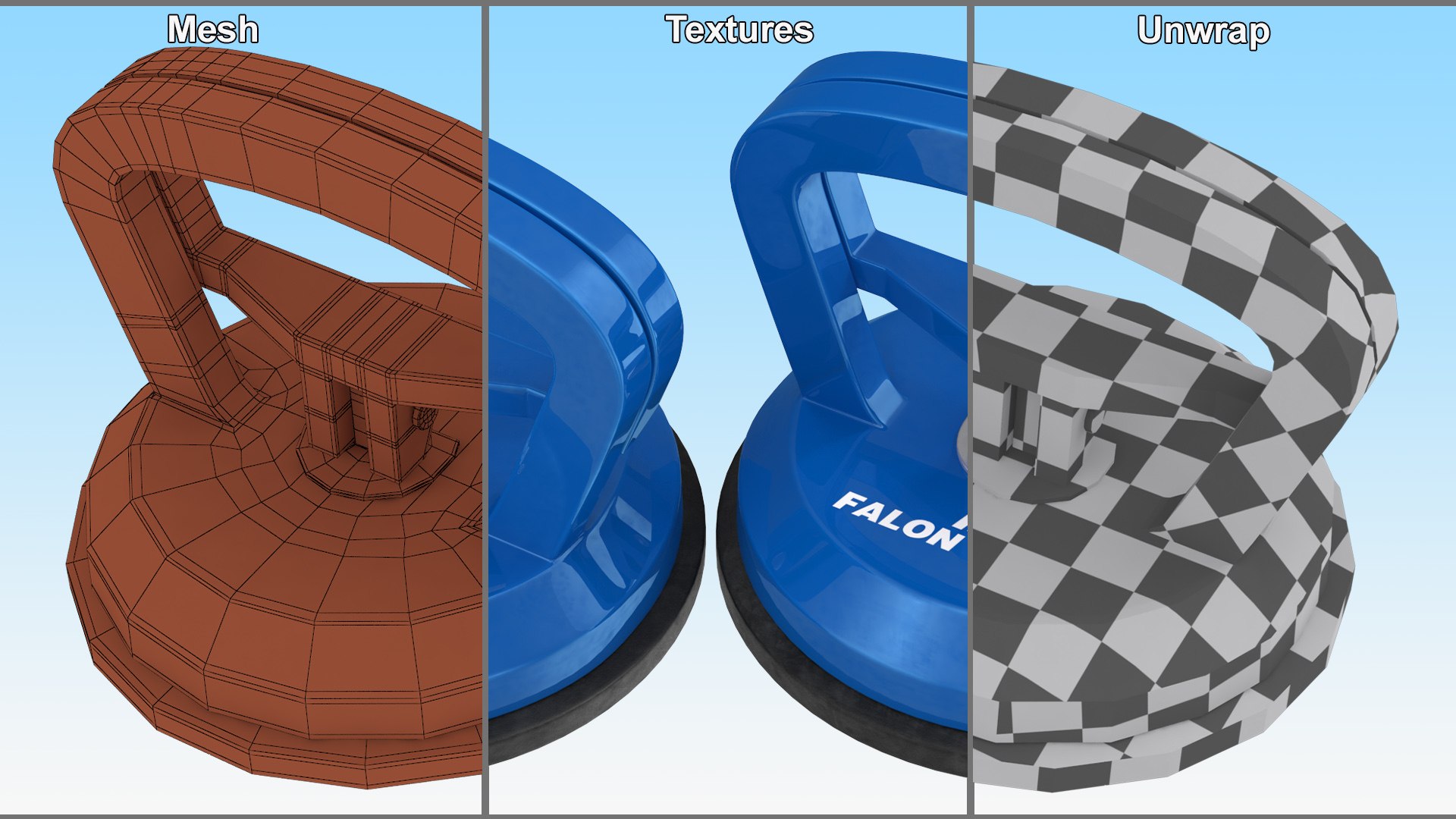 3D Suction Cup Dent Puller Falon Tech Closed Blue model - TurboSquid ...