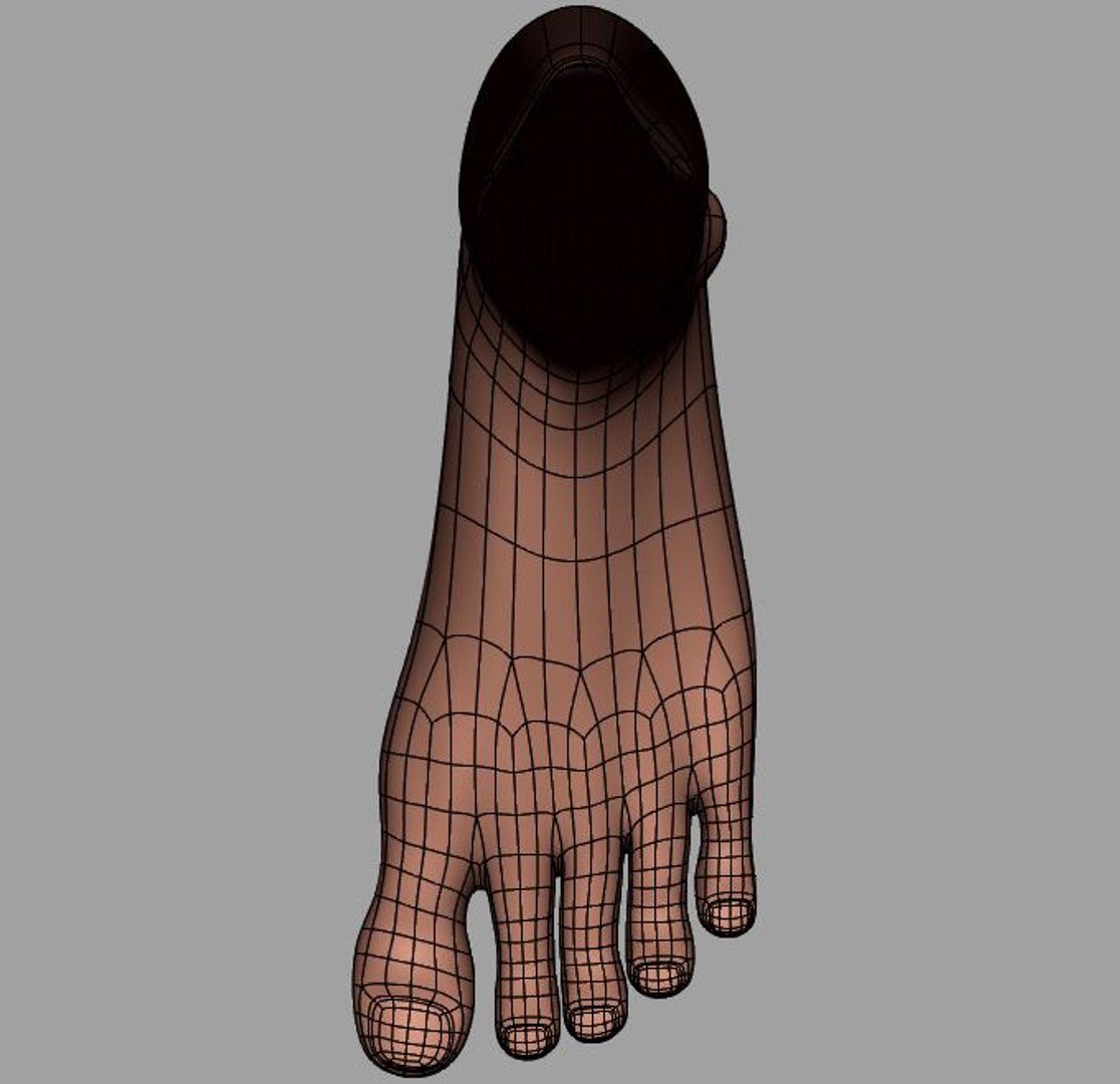 male foot texturing 3d model