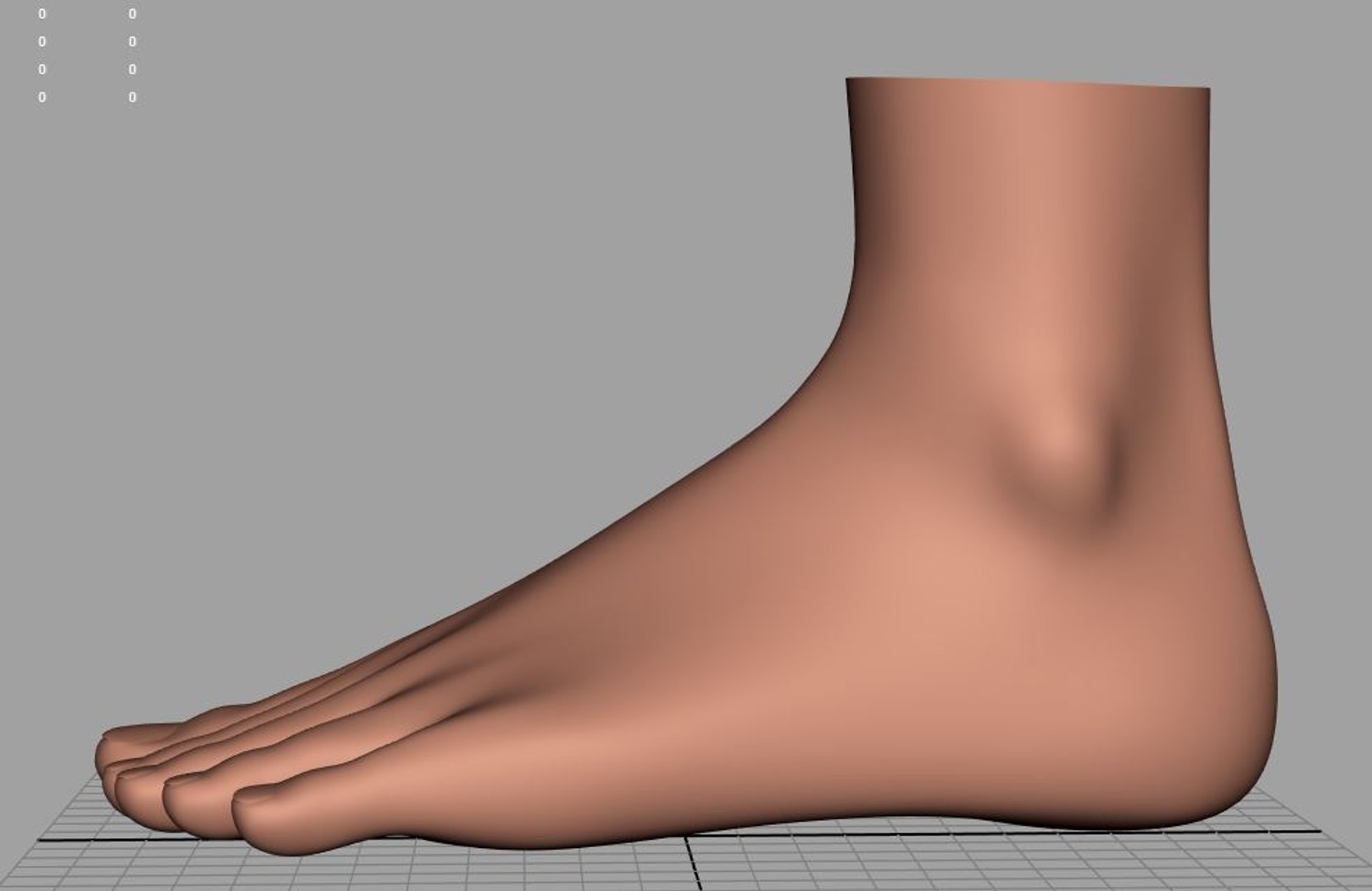 male foot texturing 3d model