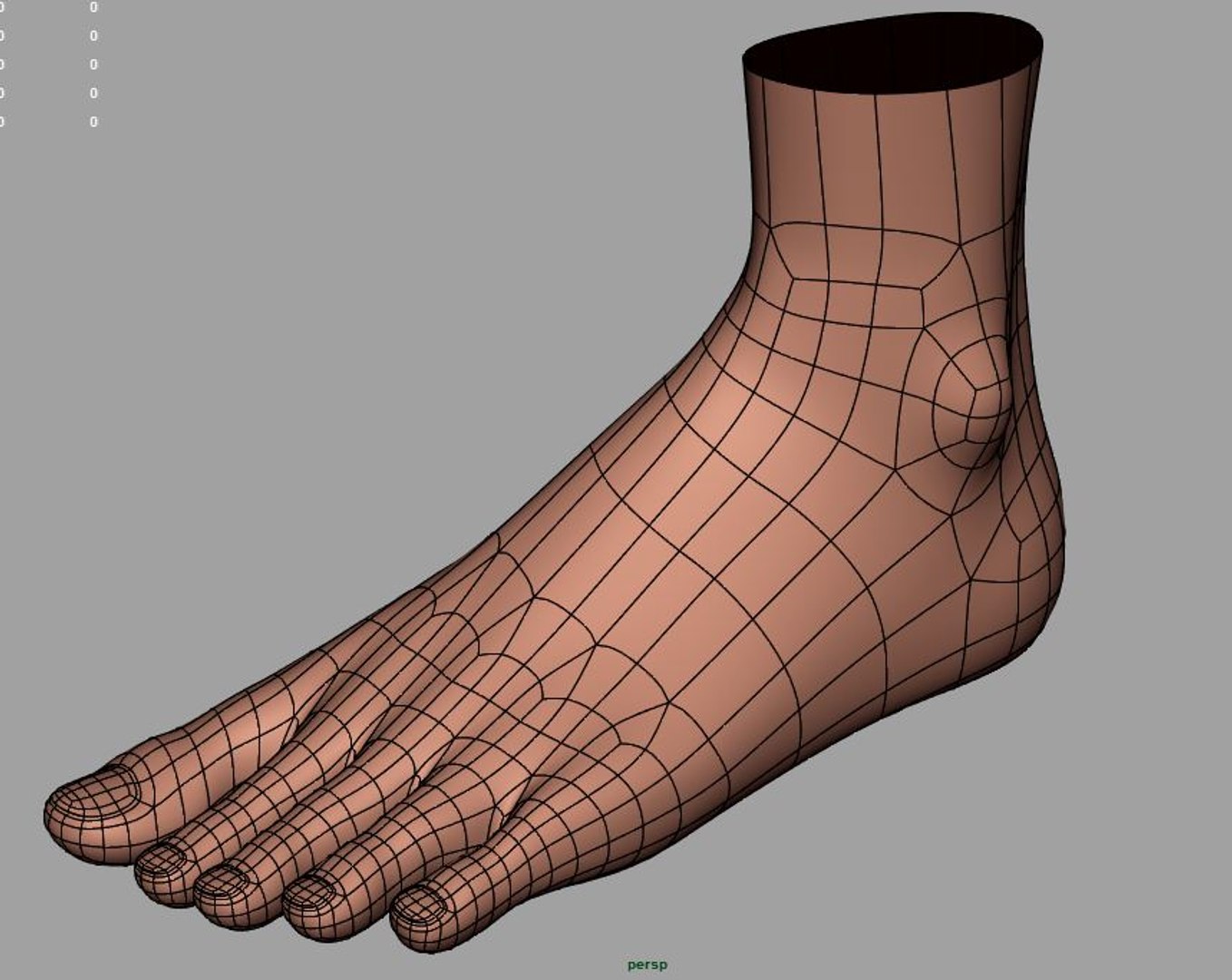 male foot texturing 3d model