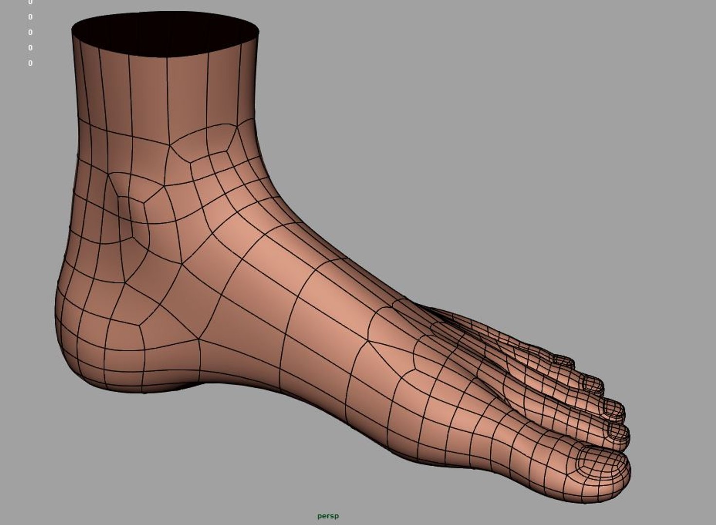 male foot texturing 3d model