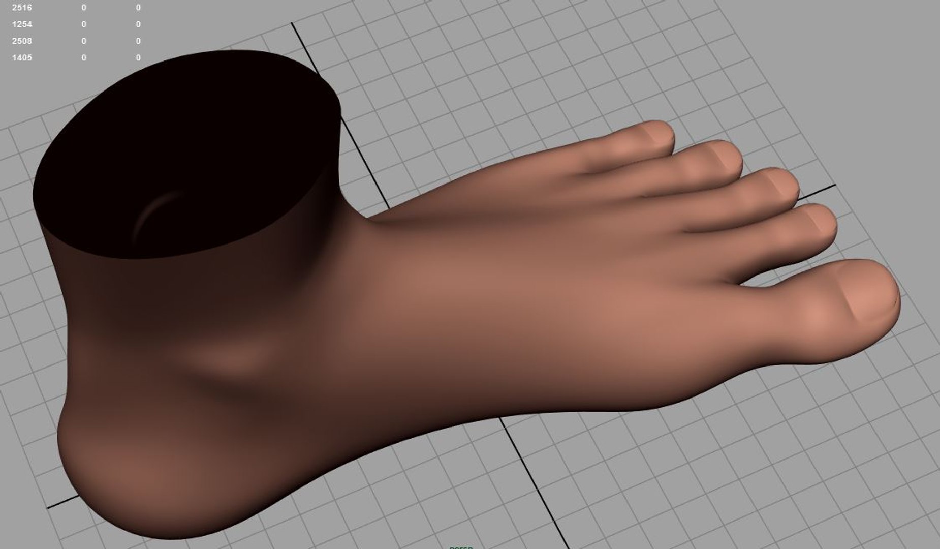 male foot texturing 3d model