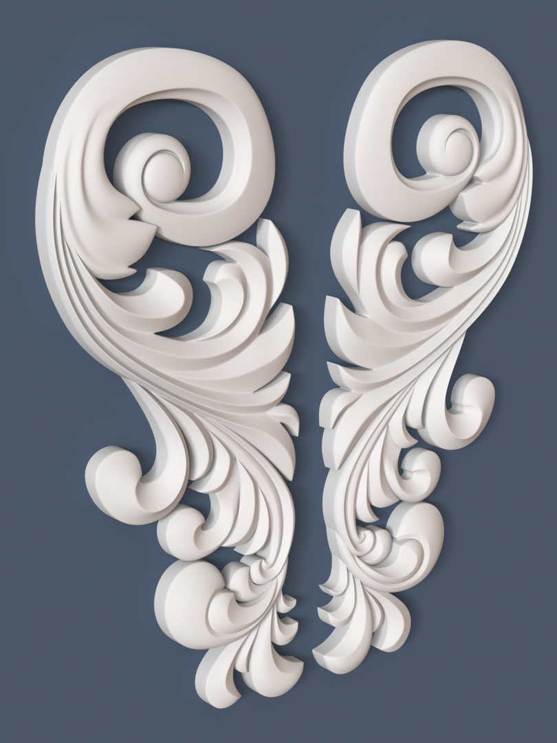 3d decorative scroll
