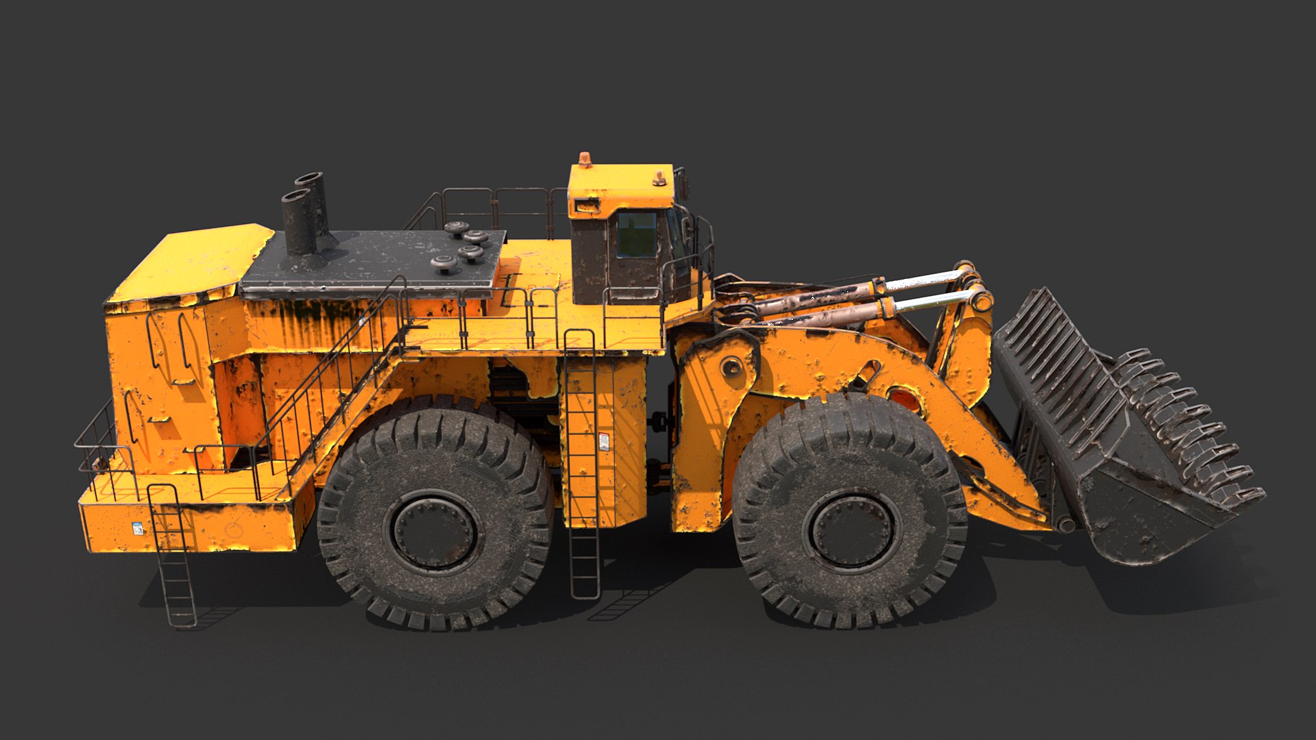 3D Heavy Wheeled Loader Rusted - TurboSquid 2057591