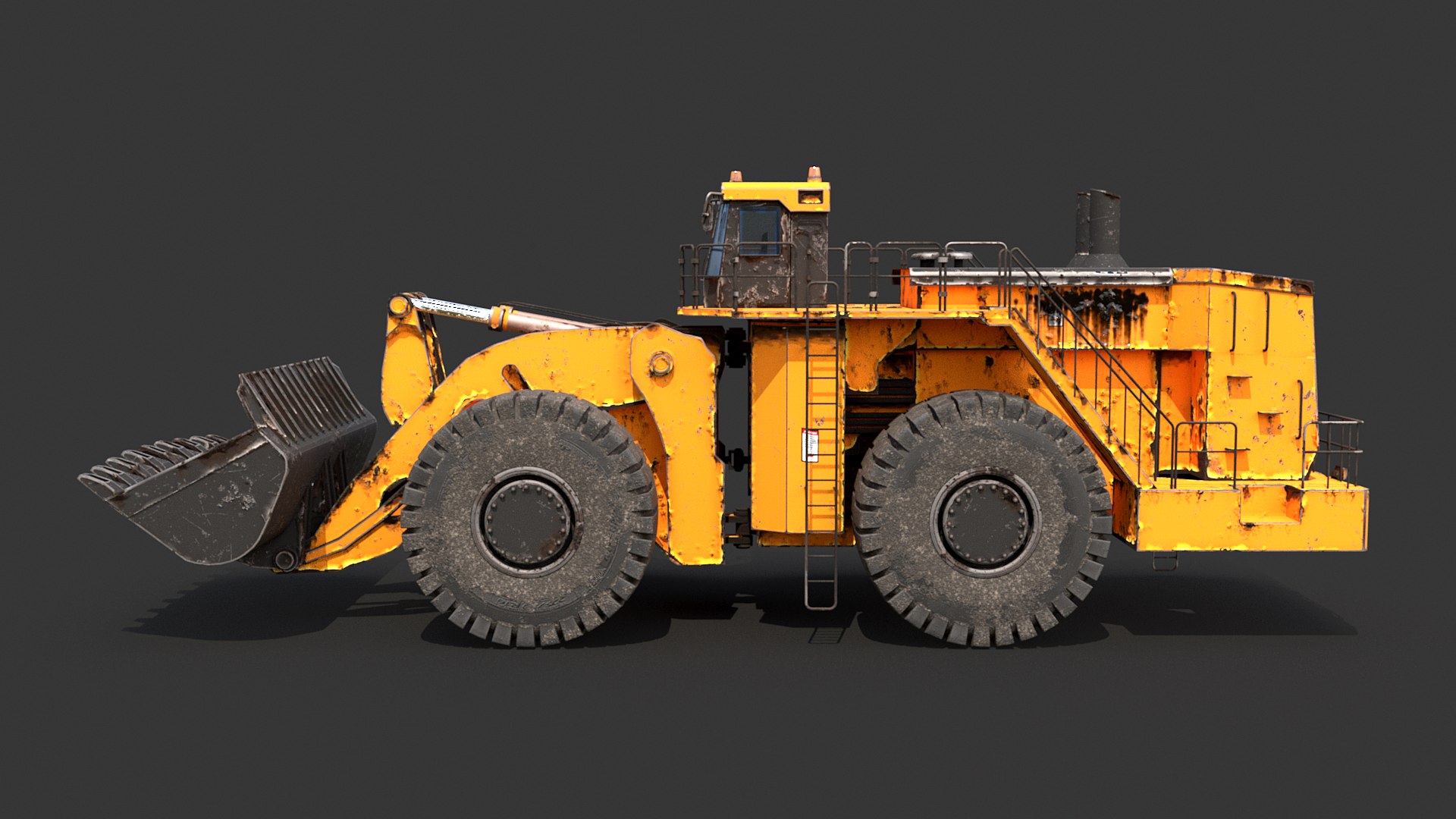 3D Heavy Wheeled Loader Rusted - TurboSquid 2057591