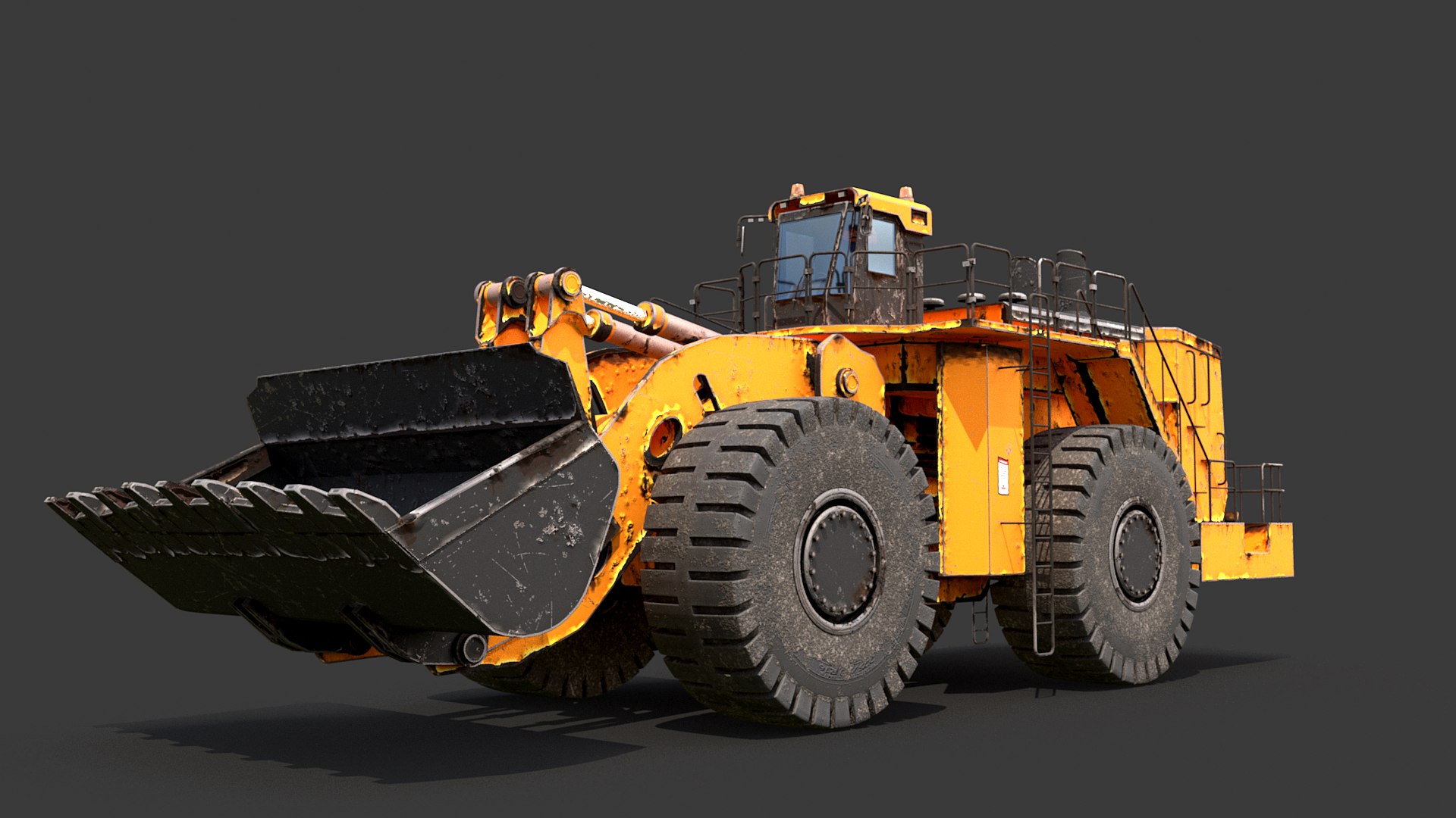 3D Heavy Wheeled Loader Rusted - TurboSquid 2057591