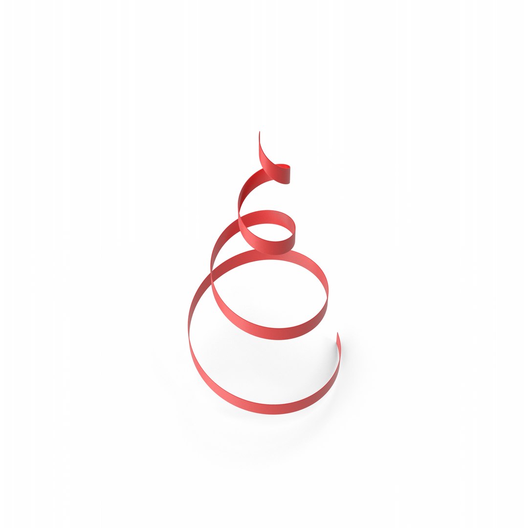 Red Curly Ribbon 3D Model - TurboSquid 1900440