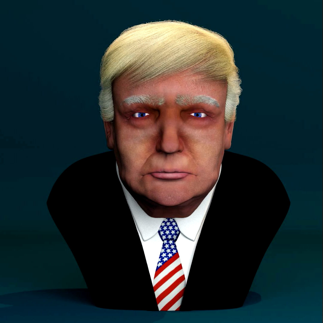 3d model donald trump rigged