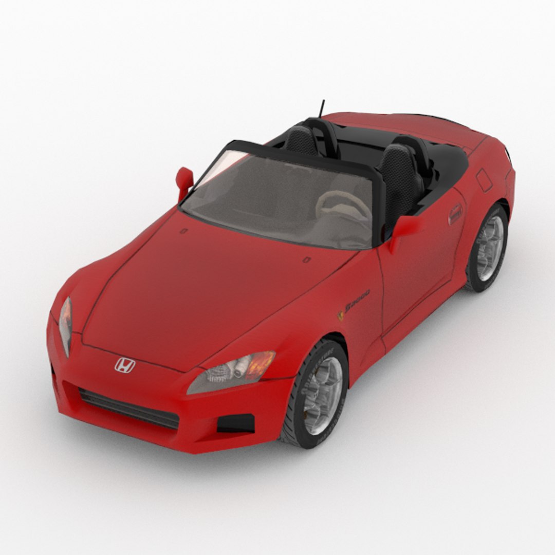 3d model low-poly honda s2000