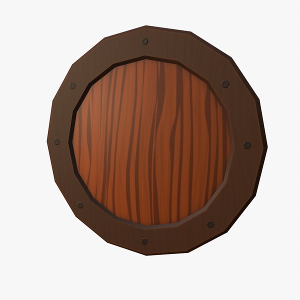 3D Cartoon Wooden Shield - TurboSquid 1901980