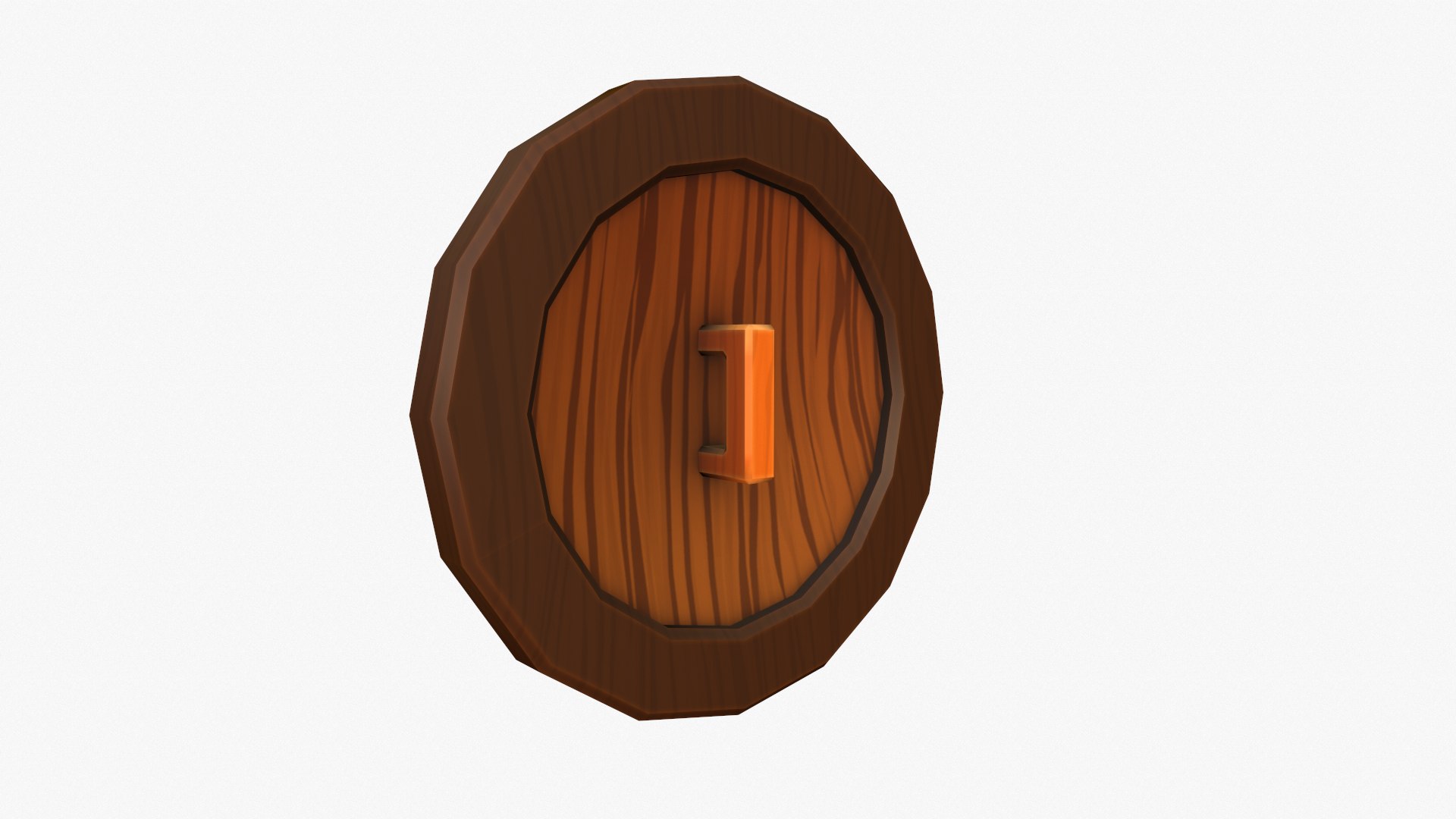 3D Cartoon Wooden Shield - TurboSquid 1901980