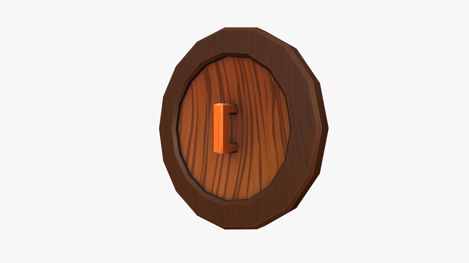 3D Cartoon Wooden Shield - TurboSquid 1901980