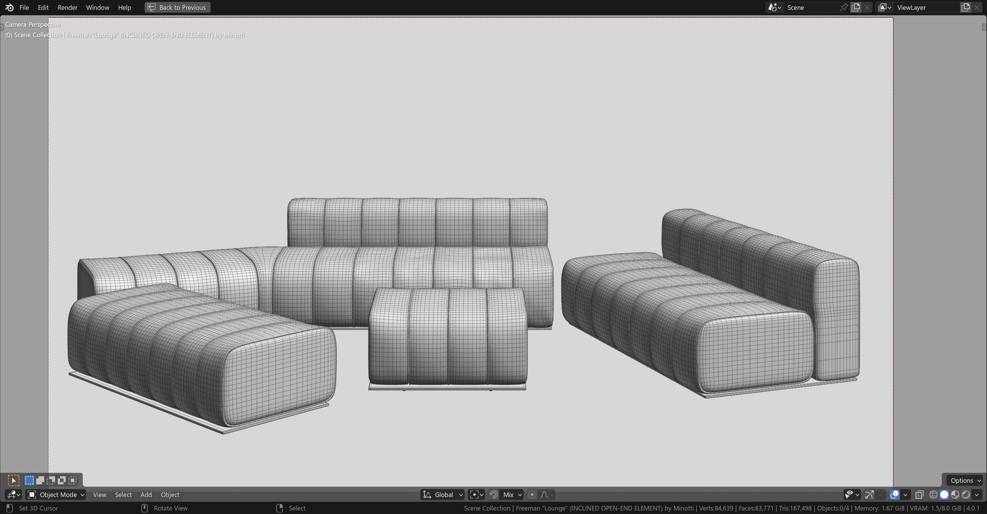 Freeman Lounge Set By Minotti 3D Model - TurboSquid 2176948