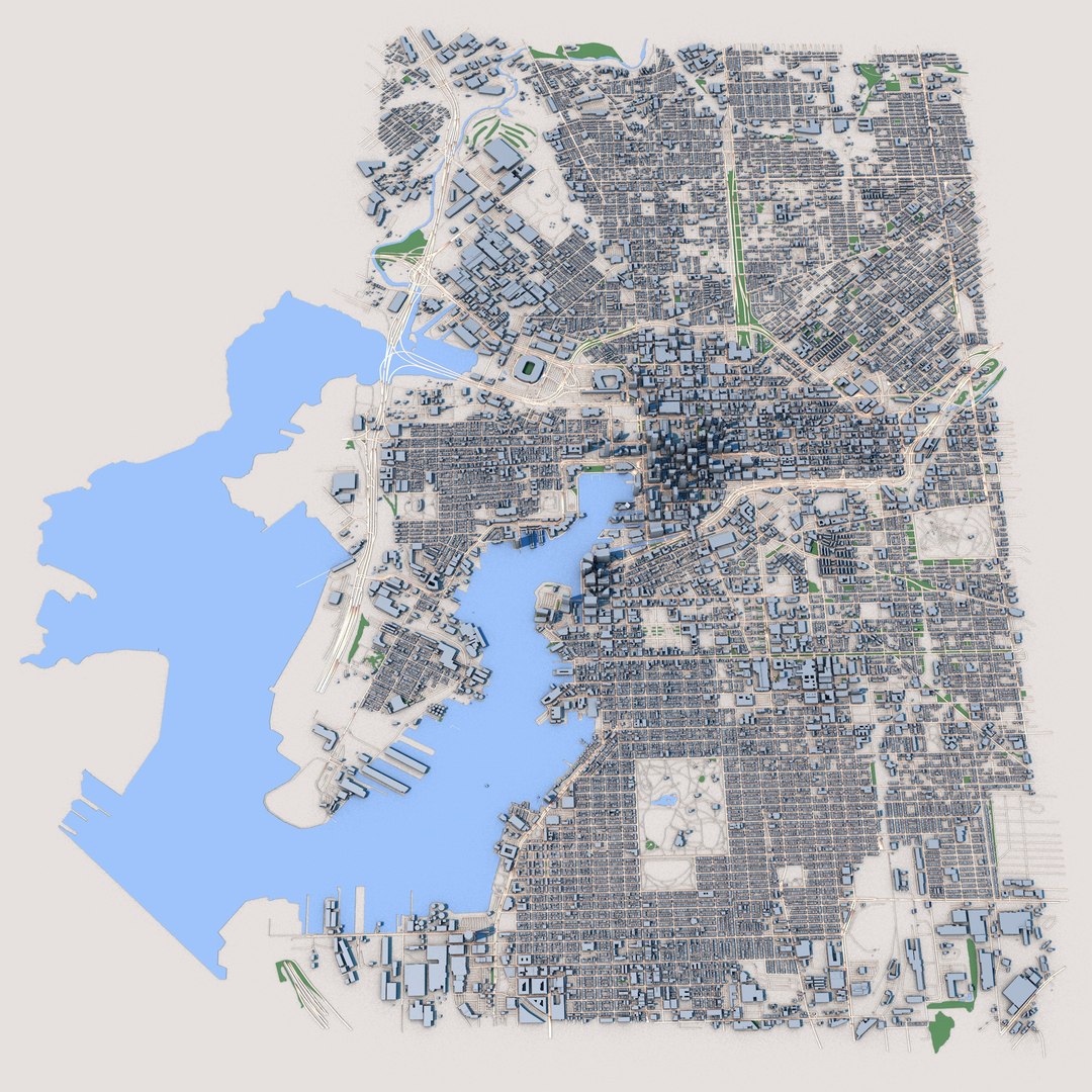 3D Baltimore City Maryland United States Model - TurboSquid 2308029