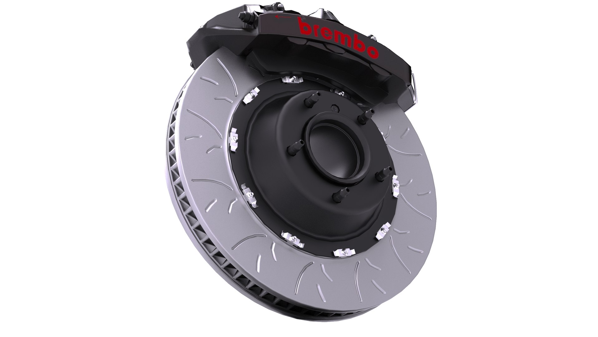 3D Brembo GTS 6 Pot Brake Kit Model - TurboSquid 2389682