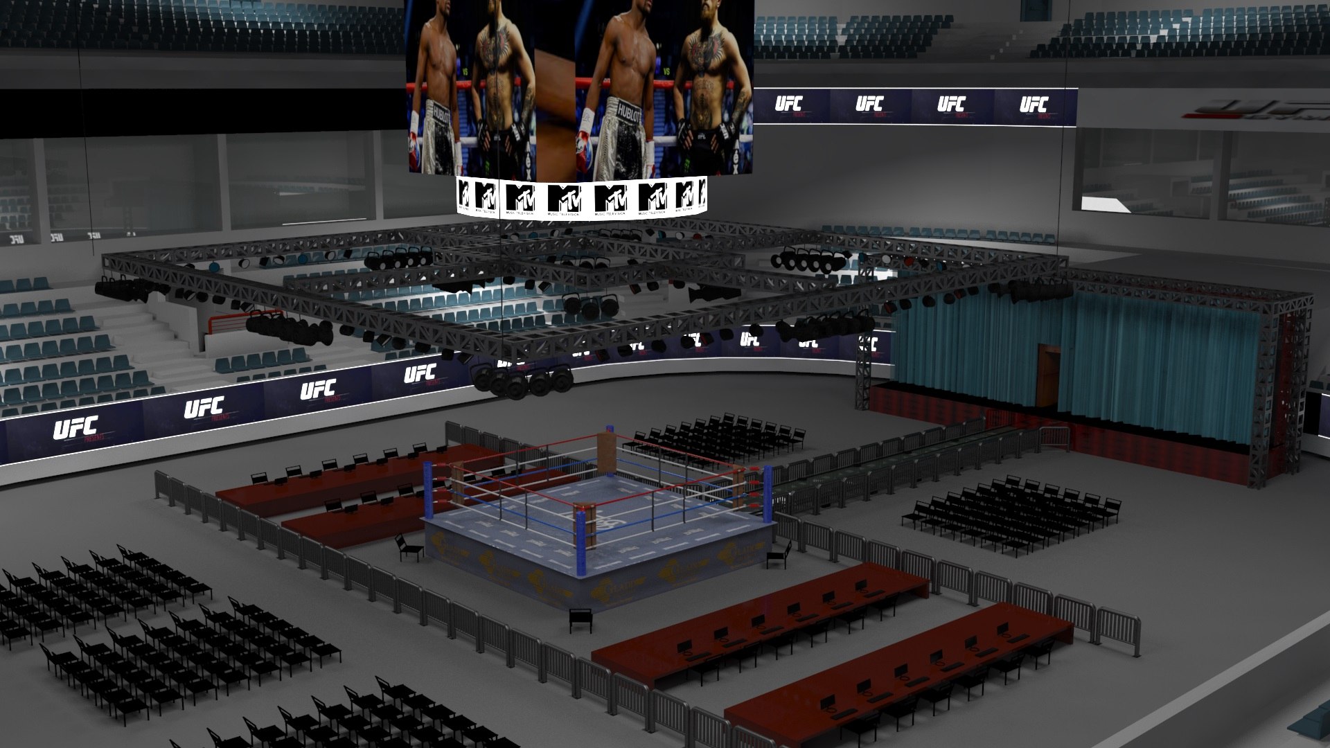 Boxing Stadium and Locker Room 3D - TurboSquid 1755237