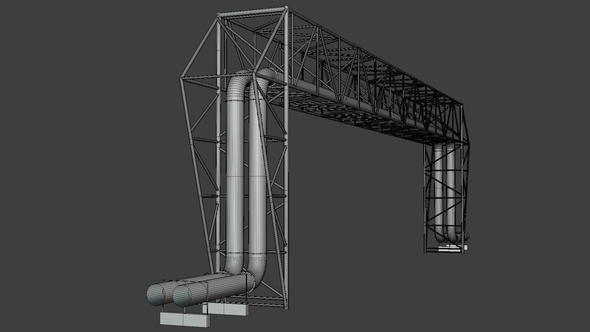 3D Pedestrian And Pipeline Bridges Model - TurboSquid 2252920
