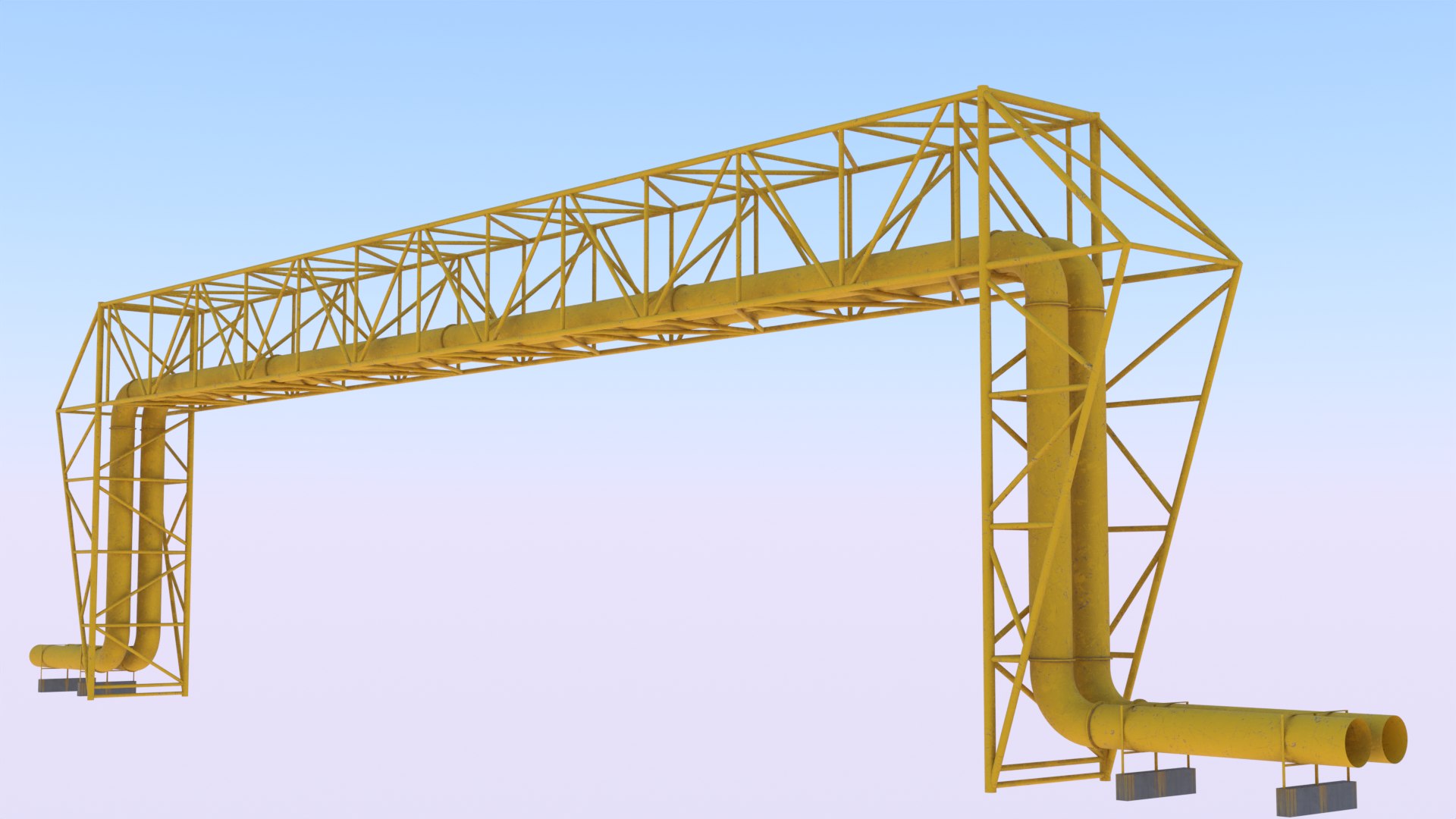 3D Pedestrian And Pipeline Bridges Model - TurboSquid 2252920
