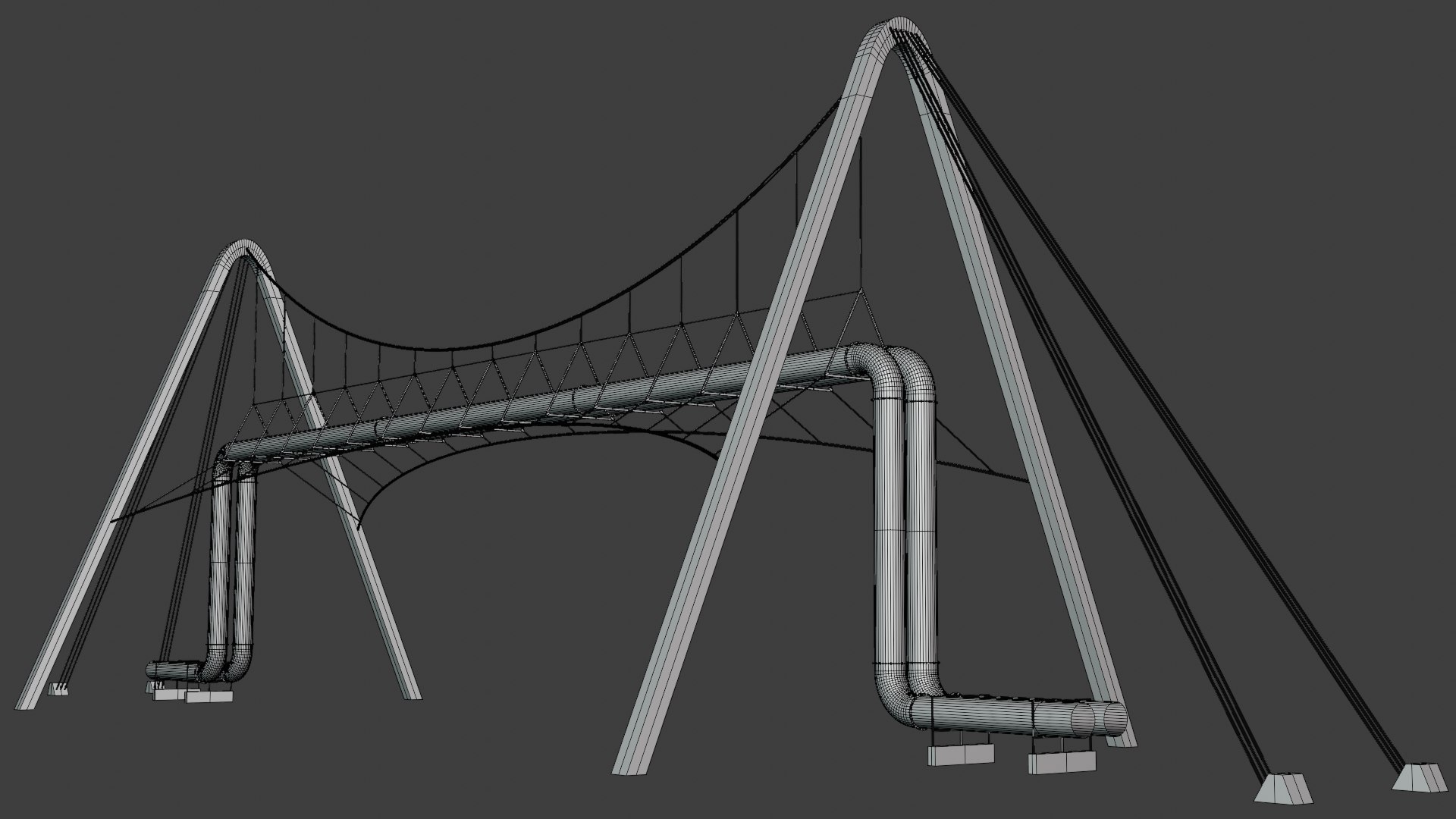 3D Pedestrian And Pipeline Bridges Model - TurboSquid 2252920