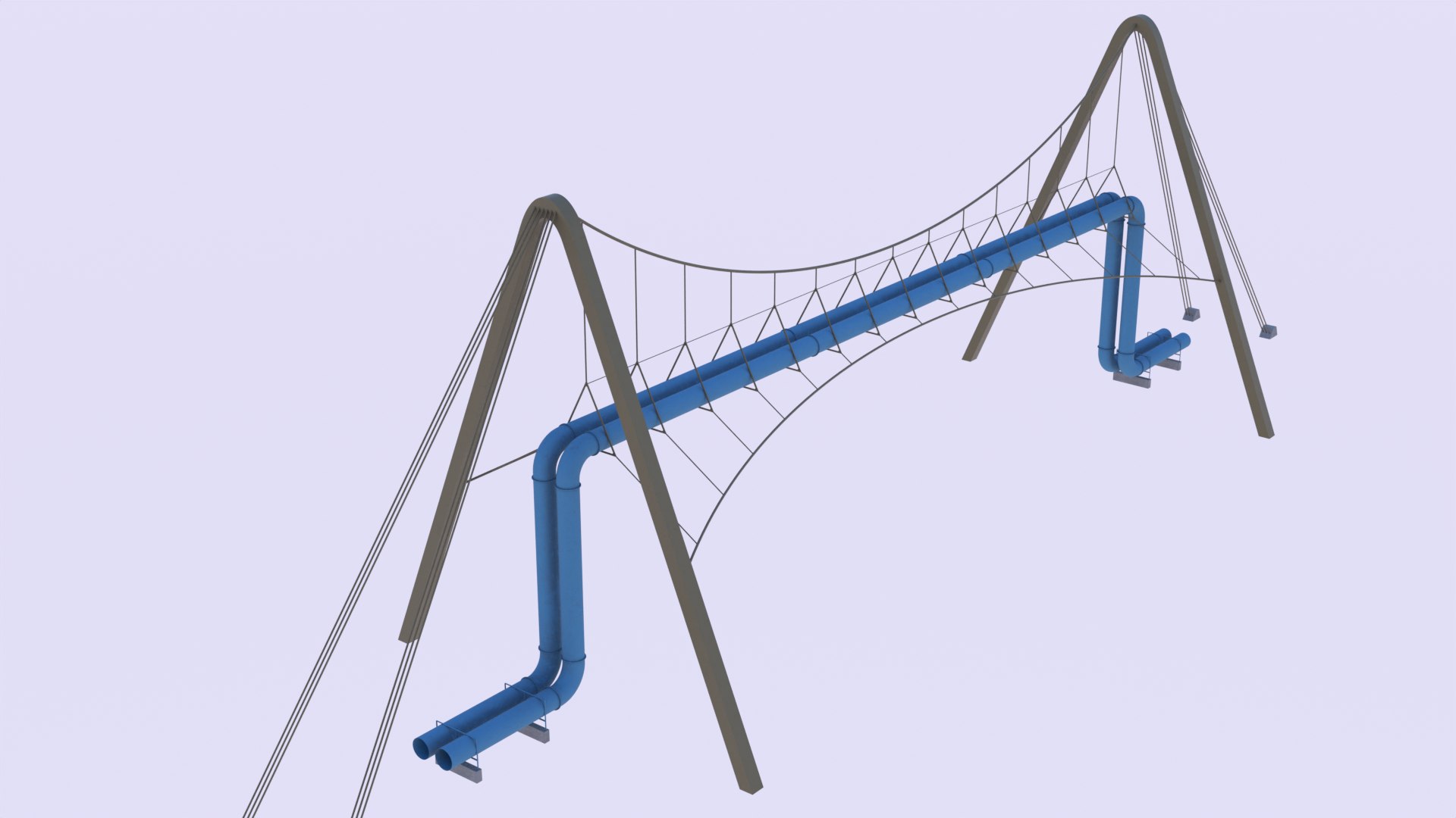 3D Pedestrian And Pipeline Bridges Model - TurboSquid 2252920