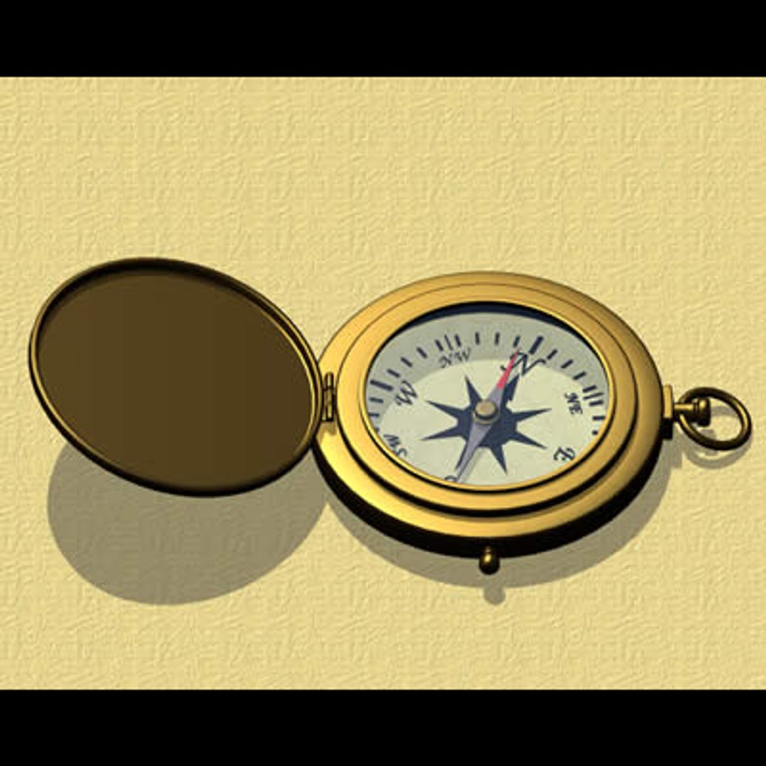 Compass Antique Brass 3d Dxf