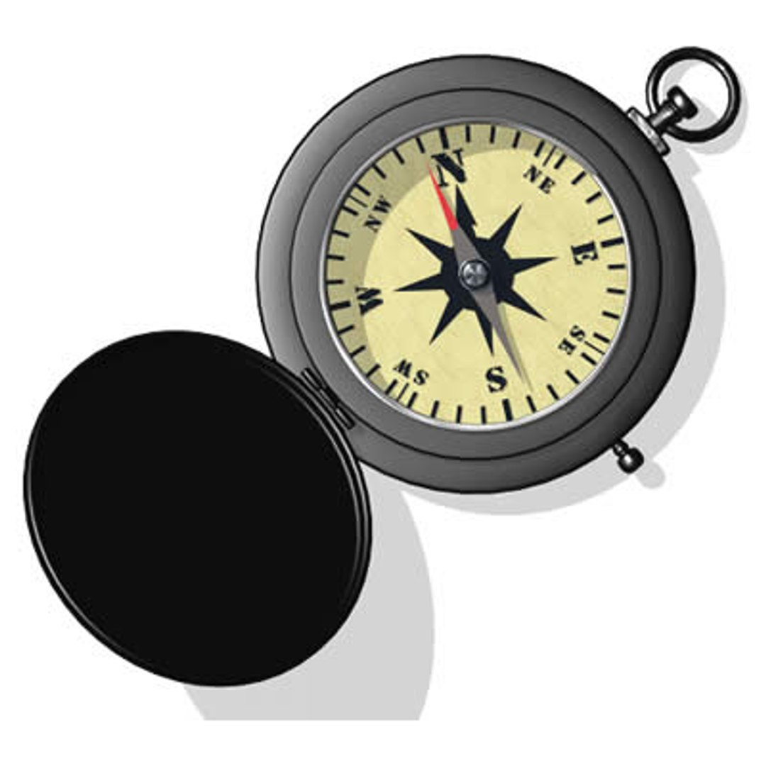 Compass Antique Brass 3d Dxf