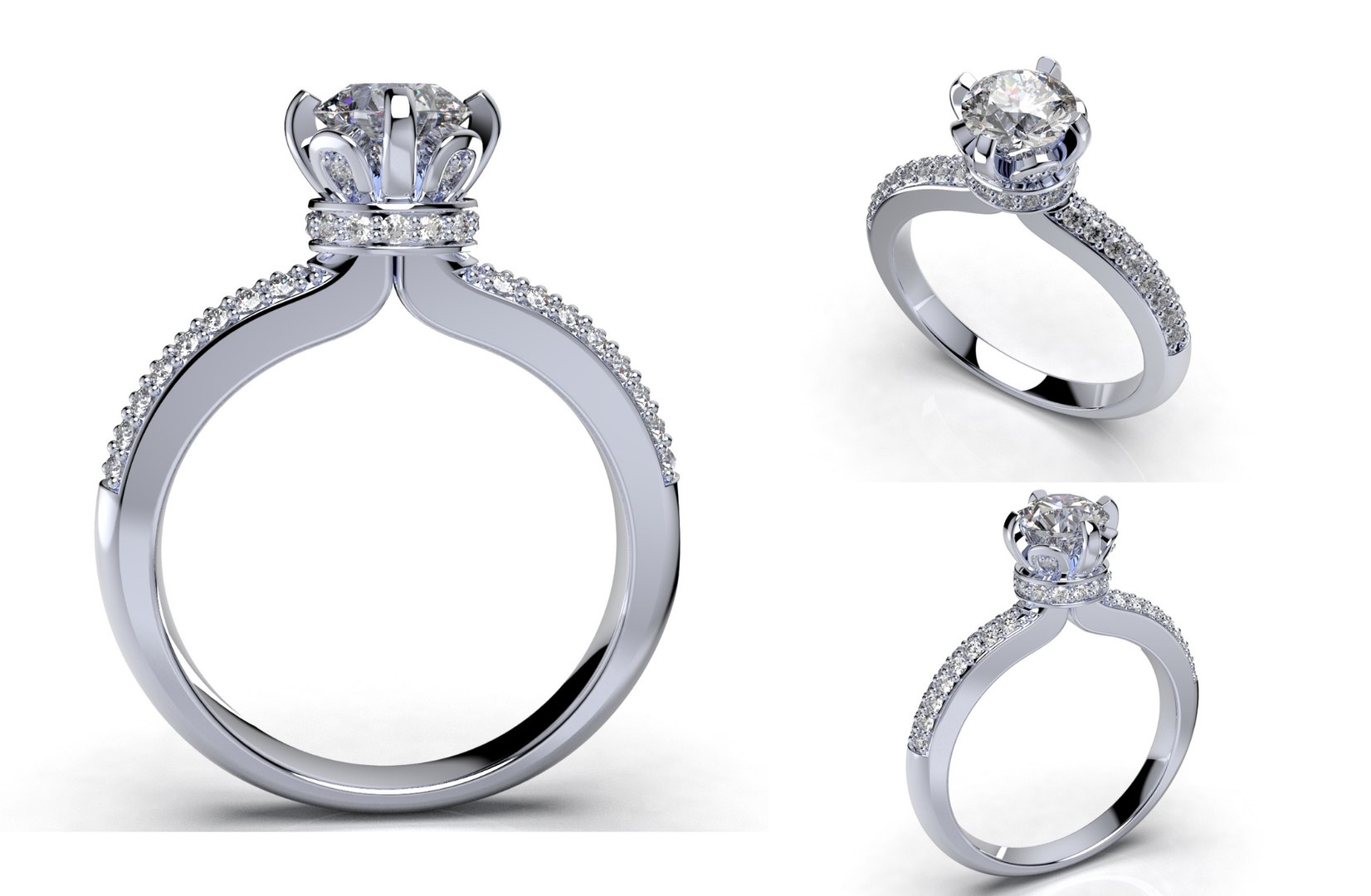 Solitaire Diamond Ring Cad 3D Model - TurboSquid 1646356