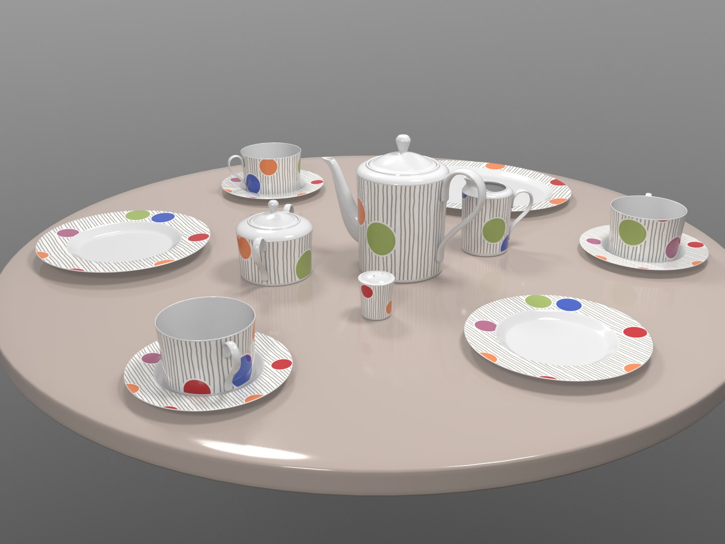 Tea Set 3D Model - TurboSquid 1434147