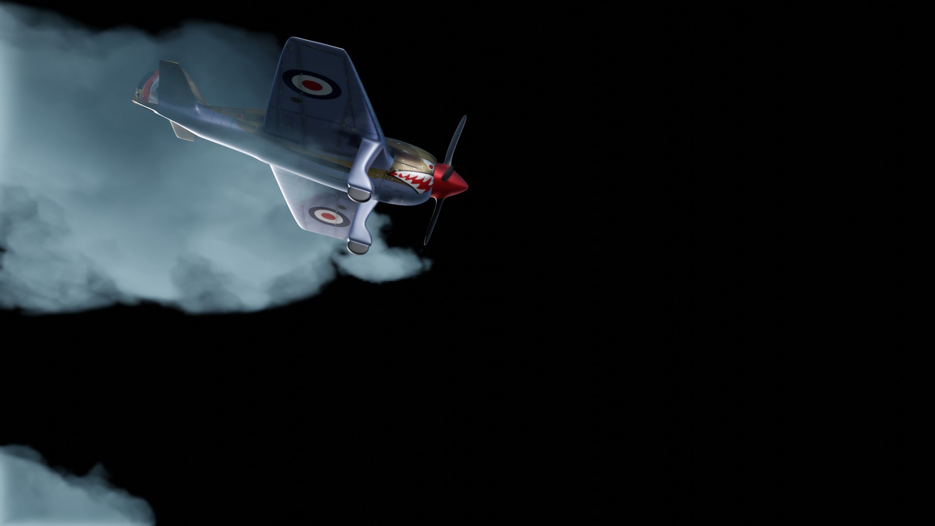 WW2 US Fighter Aircraft P40 Warhawk With Clouds 3D Model - TurboSquid ...