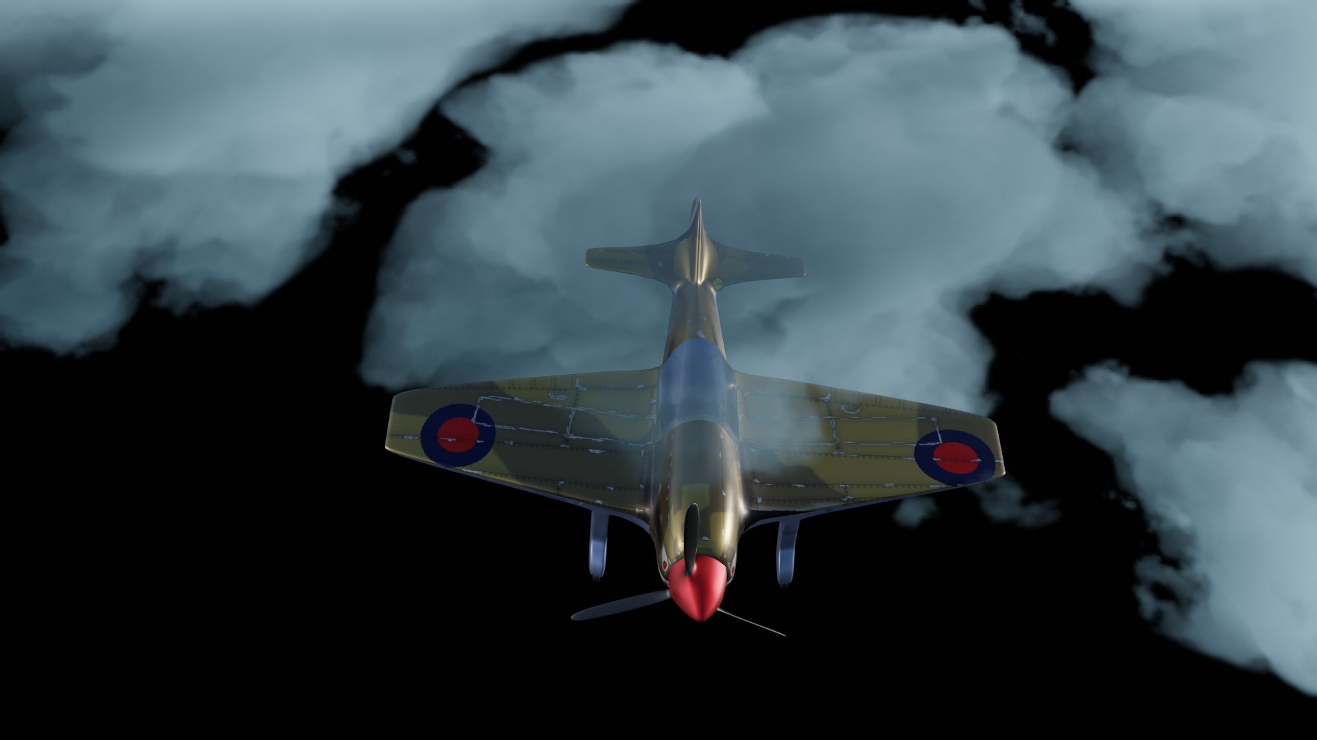 WW2 US Fighter Aircraft P40 Warhawk With Clouds 3D Model - TurboSquid ...