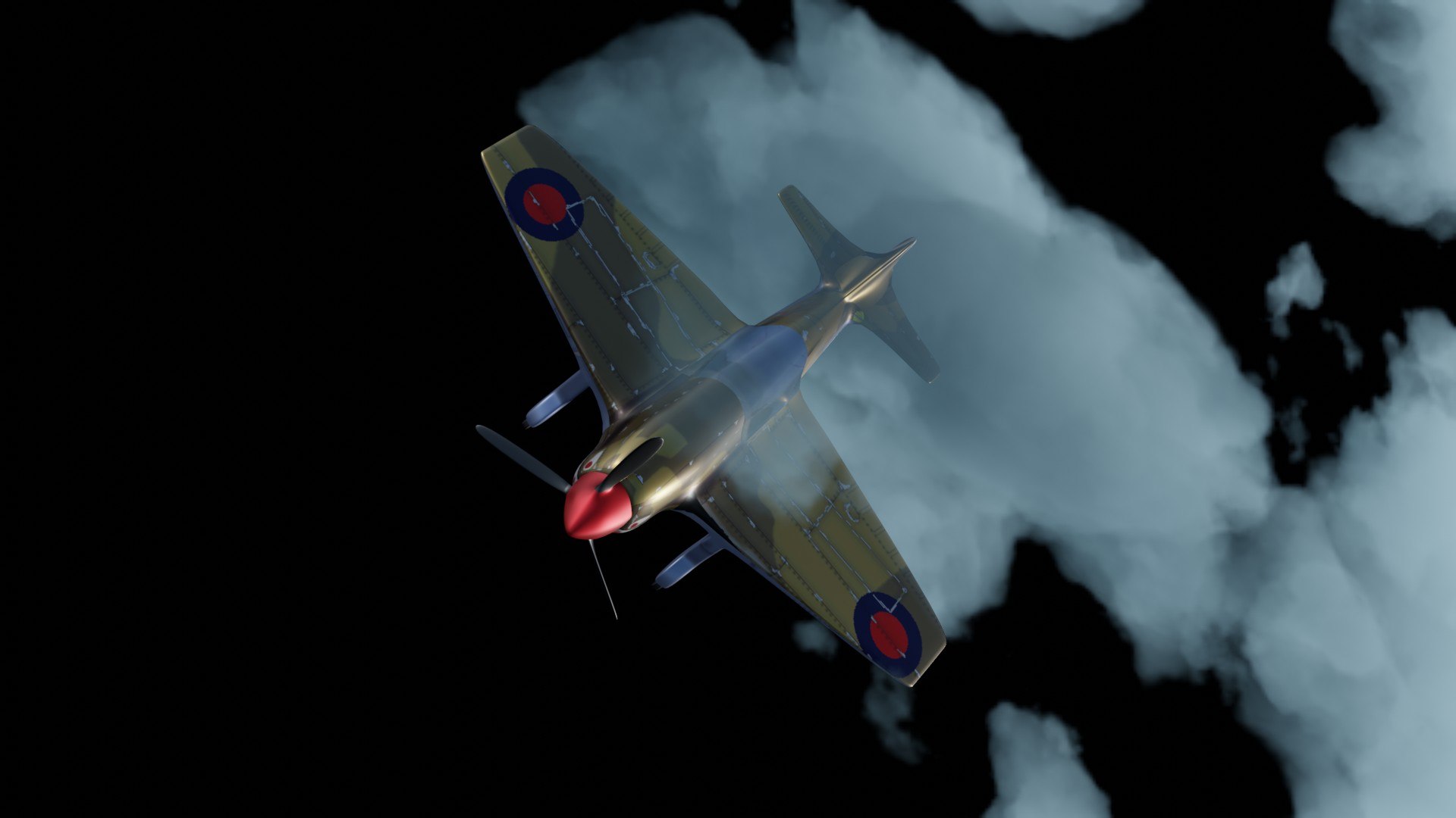 WW2 US Fighter Aircraft P40 Warhawk With Clouds 3D Model - TurboSquid ...