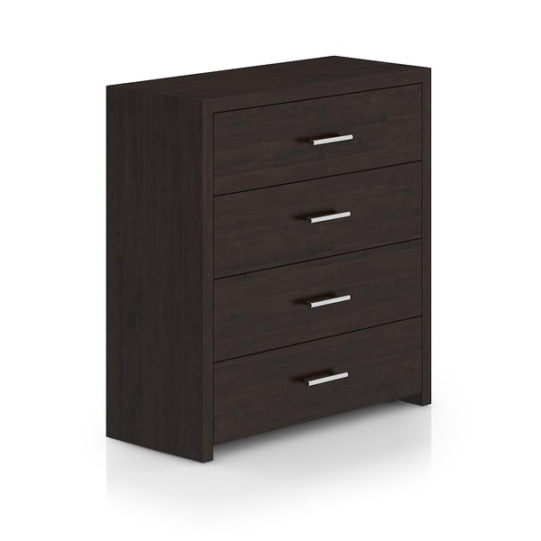 modelo 3d Gabinete de madera negro con cajones - TurboSquid 833920