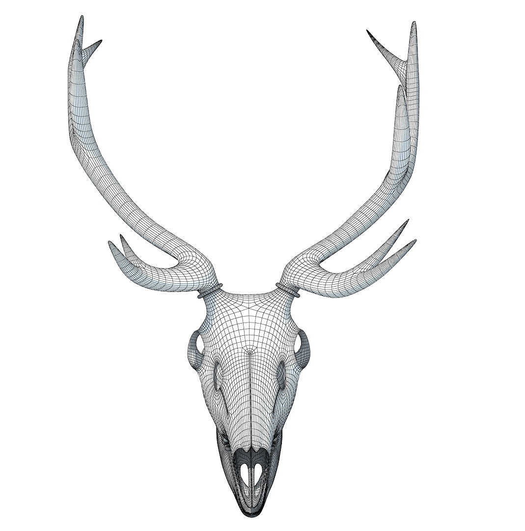 obj print-ready deer skull printing