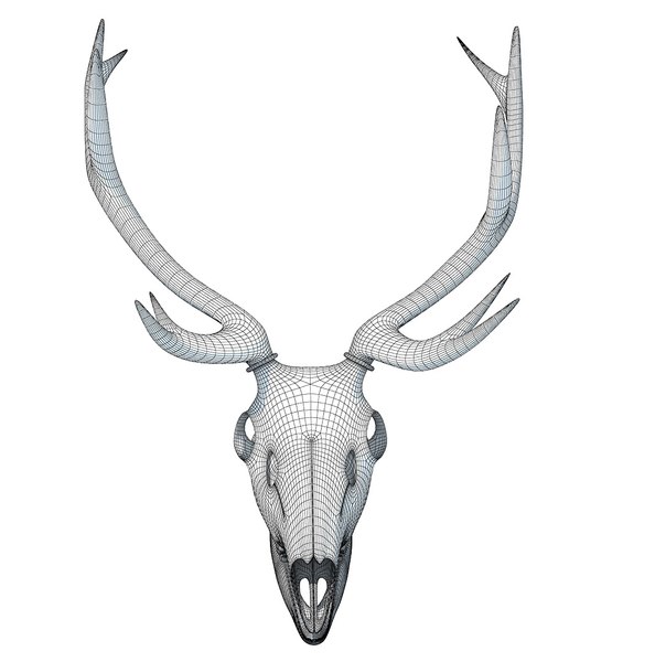 obj print-ready deer skull printing