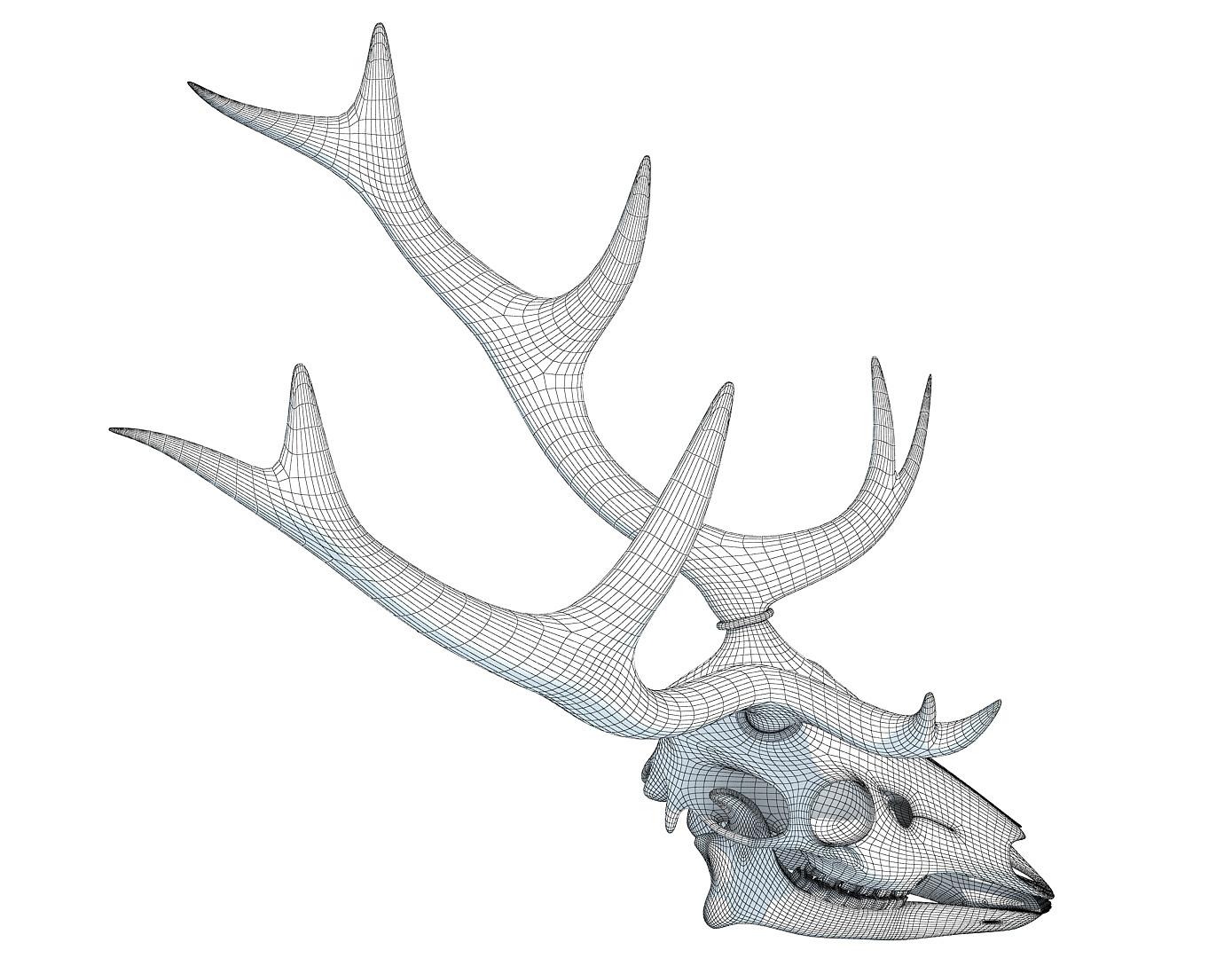 obj print-ready deer skull printing