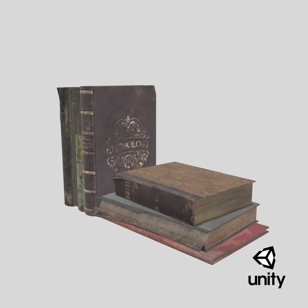 3d old books set 2 model