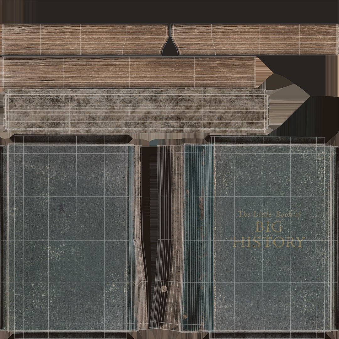 3d old books set 2 model