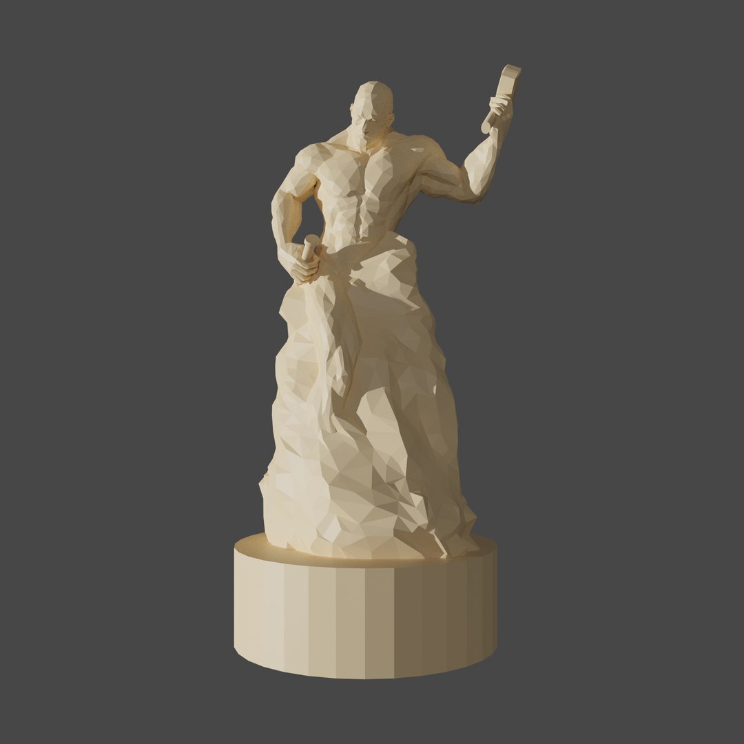 3D Bodybuilder Sculpture Self-Made-Man Print - TurboSquid 2074269