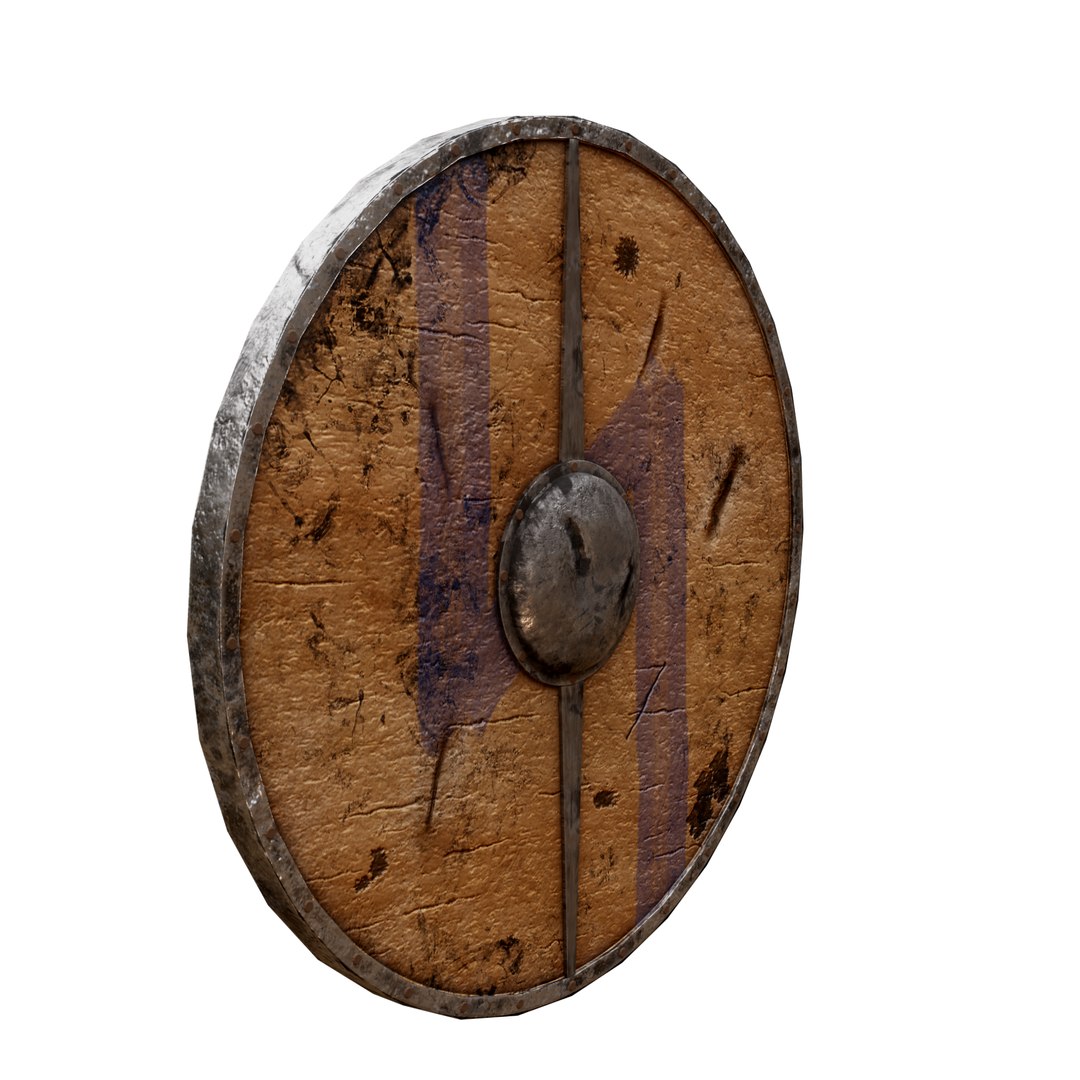 3D Viking Damaged Shield - TurboSquid 1857357