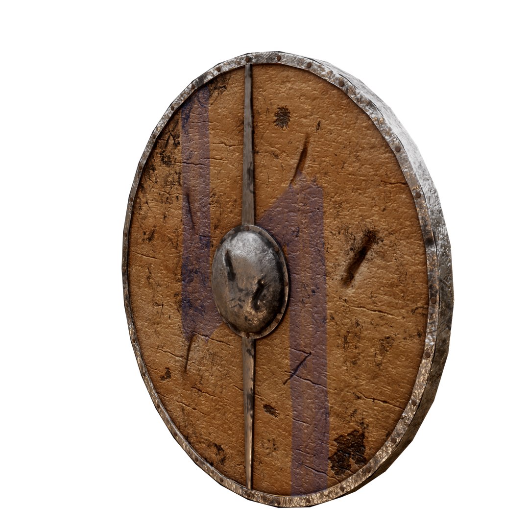 3D Viking Damaged Shield - TurboSquid 1857357