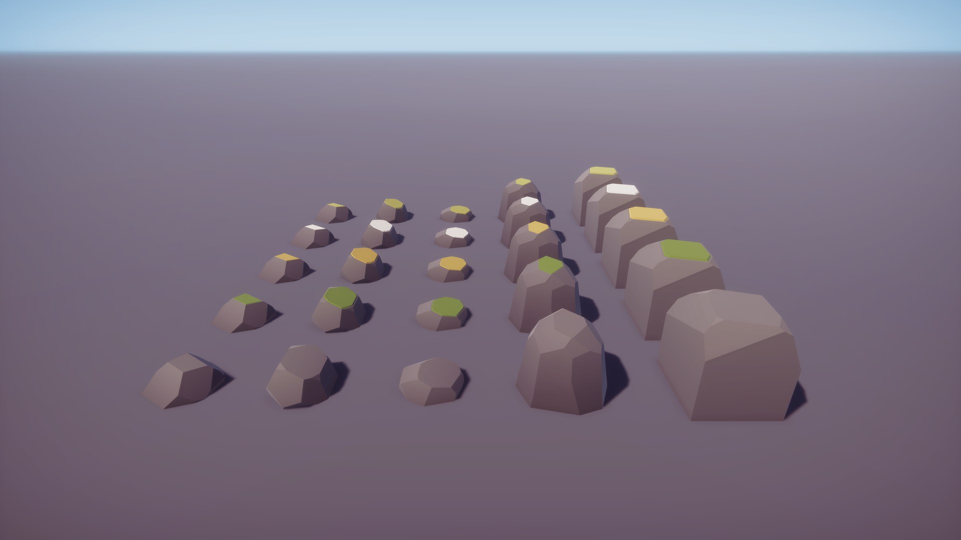 3D Low Poly Nature - 4 Seasons Trees Grass Rocks Terrian Plants model ...