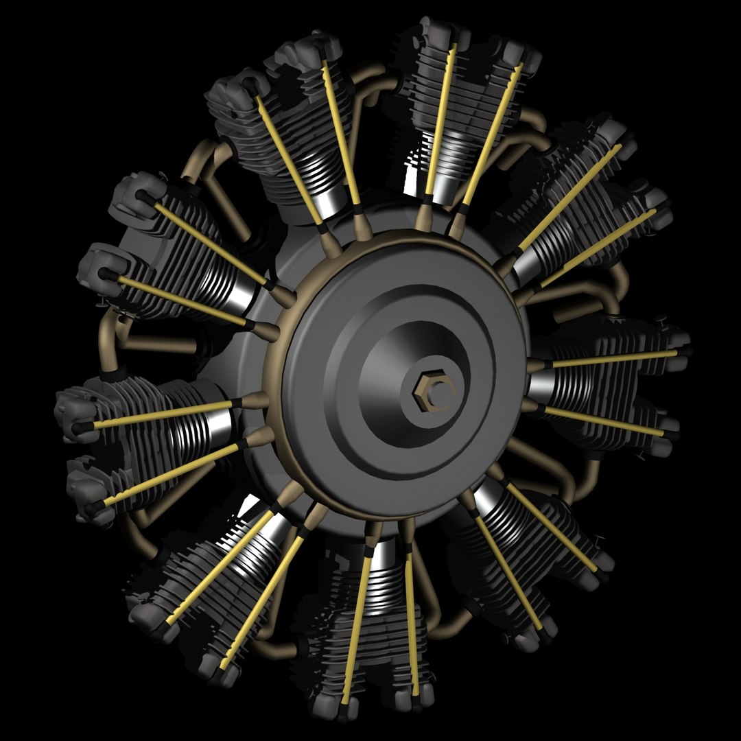 3D Model 9 Radial Aircraft Engine - TurboSquid 1379544