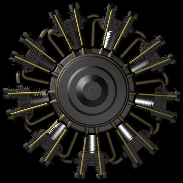 3D model 9 radial aircraft engine - TurboSquid 1379544