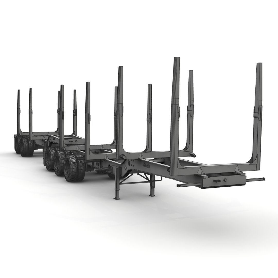 3d Model Trailer Arctic Tridem