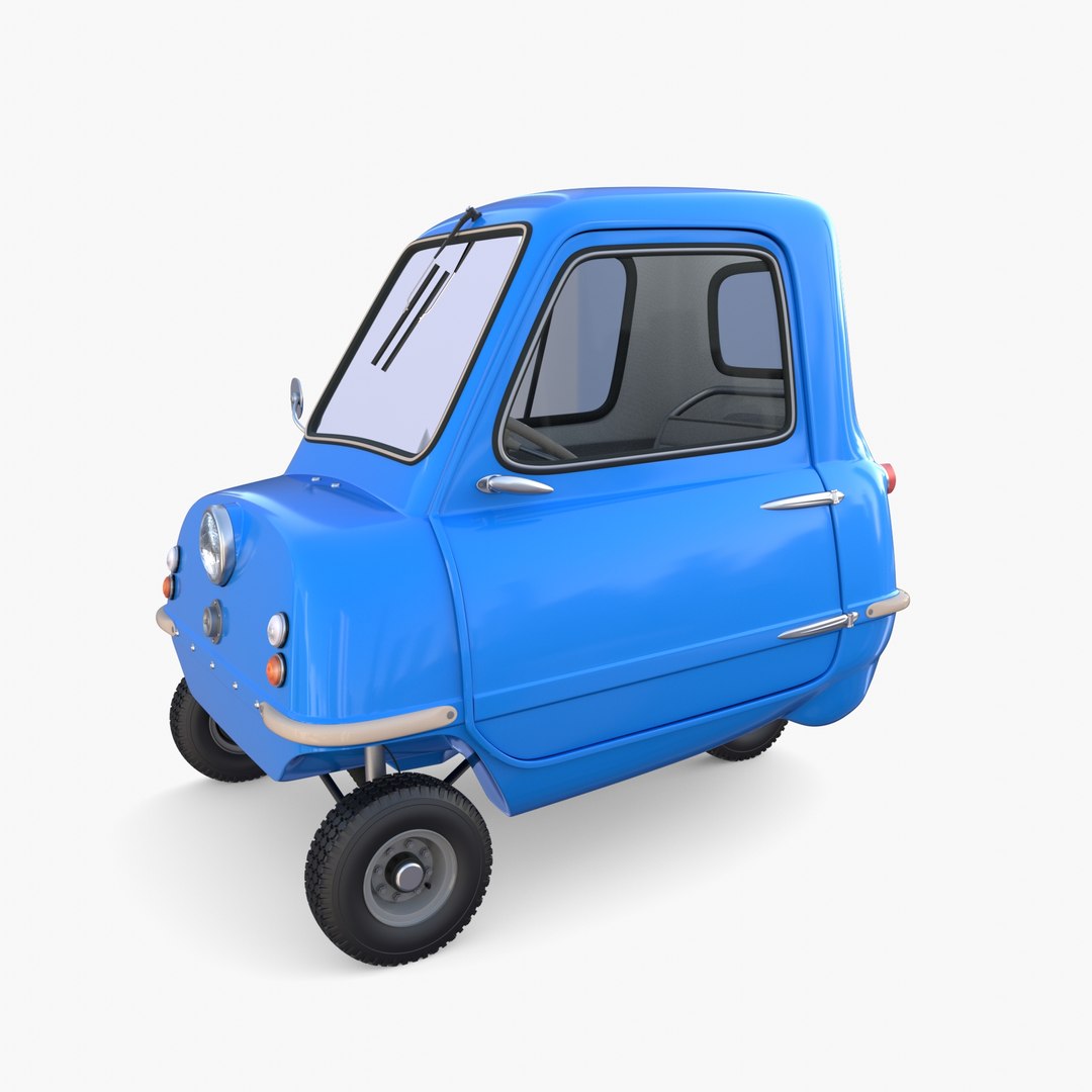 3D model Peel P50 Blue with interior and chassis - TurboSquid 1781606