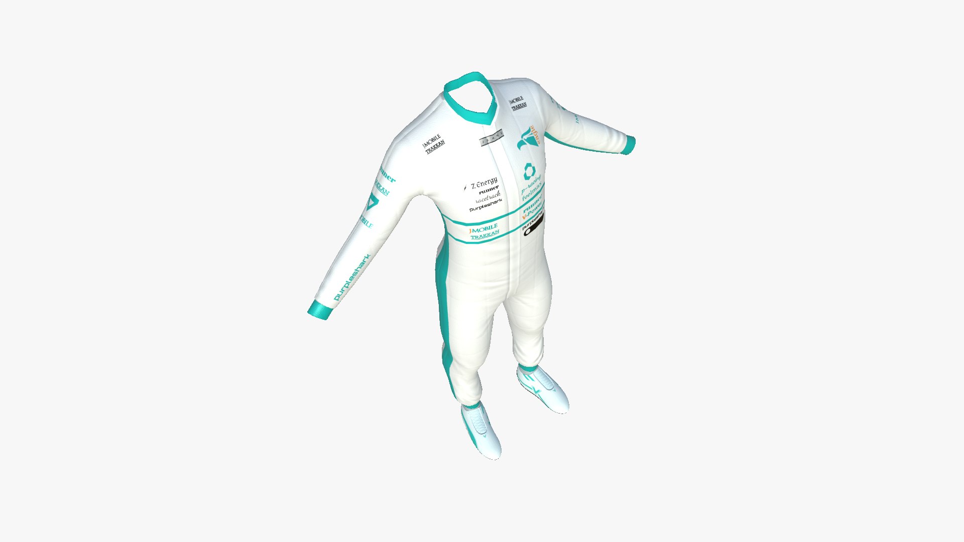 3D Racing Pilot Uniform A02 White Blue - Character Clothing Design ...