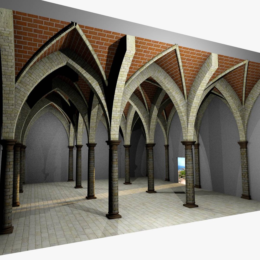 Romanic Vaulting Column 5 3d Model